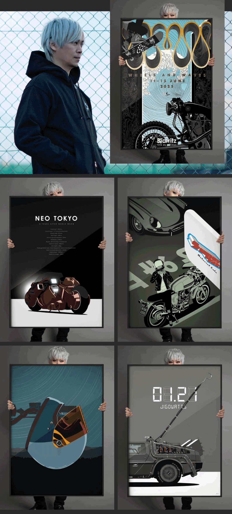 BIARRITZ POSTER 2025 - Wheels and Waves